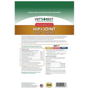 Vet's Best (3 Pack) Advanced Hip & Joint Soft Chews Dog Supplements, Each a 30 Day Supply