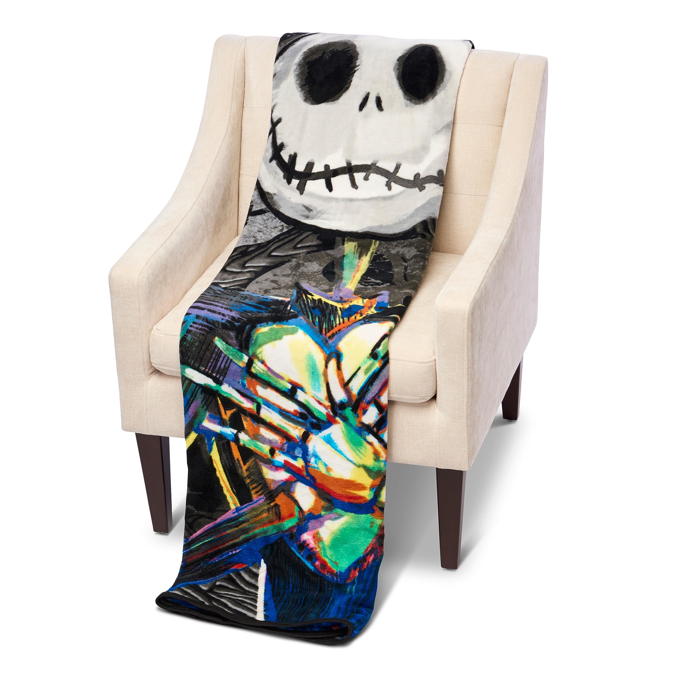 Disney's The Nightmare Before Christmas, "Dark Creep" Micro Raschel Throw Blanket, 46" x 60", Multi Color