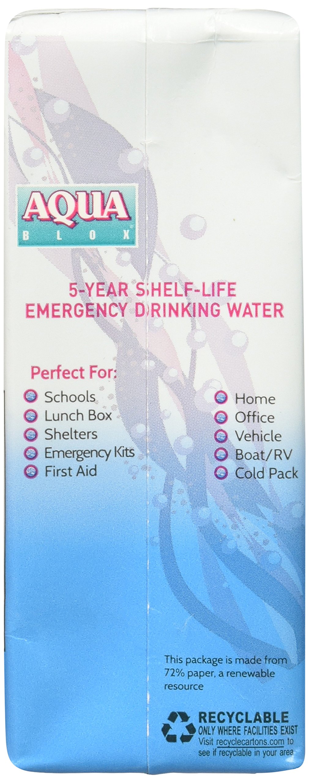 Aqua Blox 200ml Water Supply (32 Pack), Purified Emergency Drinking Water, 5-Year Shelf LIfe, Emergency Preparedness Supplies for Disasters, Camping, Earthquake, Flood, No Additives or Preservatives