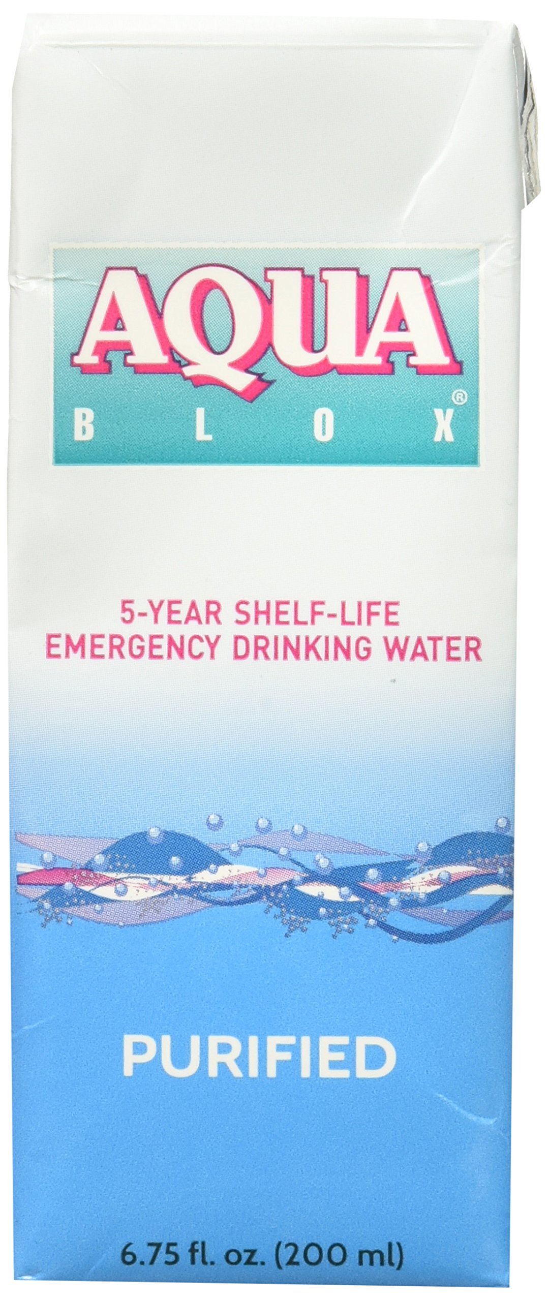 Aqua Blox 200ml Water Supply (32 Pack), Purified Emergency Drinking Water, 5-Year Shelf LIfe, Emergency Preparedness Supplies for Disasters, Camping, Earthquake, Flood, No Additives or Preservatives