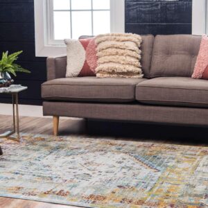 Unique Loom Baracoa Collection Area Rug - Cayo Hueso (5' 5" x 8' Rectangle, Light Blue/ Beige)