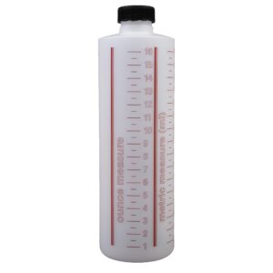 consolidated plastics cylinder measure bottle with cap, hdpe, natural, 16oz, 12 piece