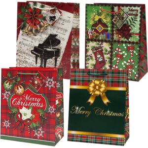 gift boutique 12 extra large christmas jumbo gift bags huge bulk holiday assortment with handles & tags for wrapping gifts