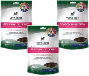 vet's best (3 pack) seasonal allergy soft chews dog supplements,each a 30 day supply