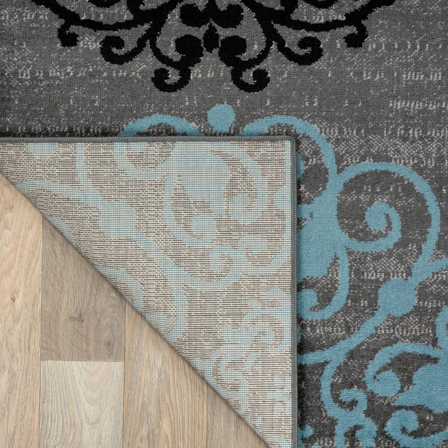 Rugshop Contemporary Modern Floral Perfect for high Traffic Areas of Your Living Room,Bedroom,Home Office,Kitchen Area Rug 5'3" x 7'3" Gray