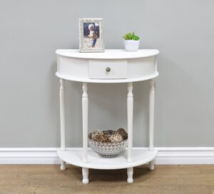 frenchi home furnishing canterbury end table, 23.2 in x 11.62 in x 28.57 in, white