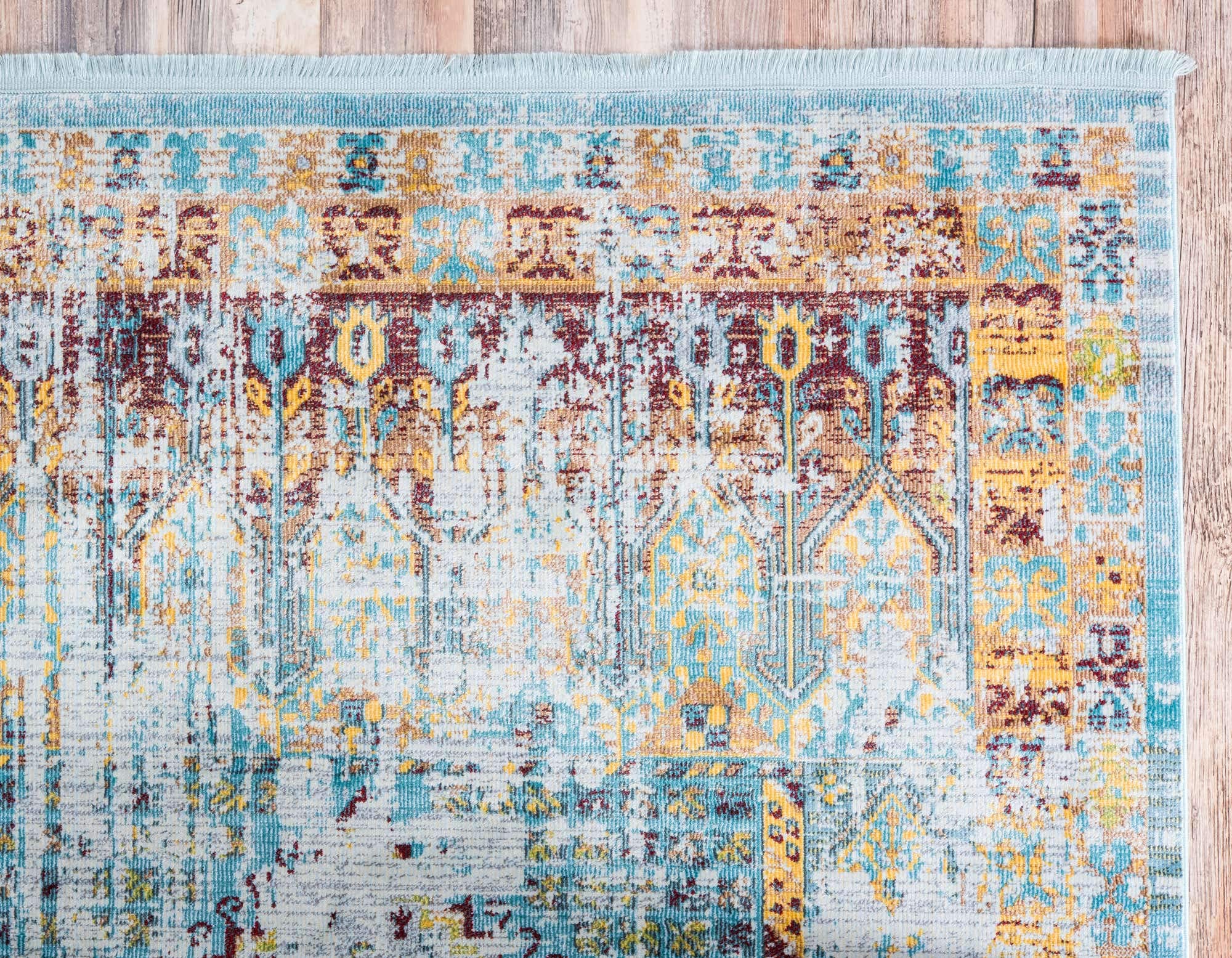 Unique Loom Baracoa Collection Area Rug - Cayo Hueso (5' 5" x 8' Rectangle, Light Blue/ Beige)