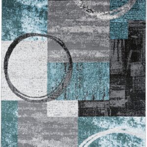 Rugshop Contemporary Abstract Circle Design Soft Area Rug - 3'3" x 5' Gray