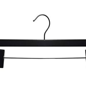 NAHANCO 21214BRCHU Wooden Skirt/Pant Hanger in Low Gloss Black Finish with Black Hardware - Home Use (Pack of 25)