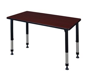 kee 42" x 24" height adjustable classroom table - mahogany