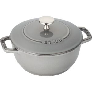 staub wa-nabe 40501-002 wanabe gray s 6.3 inches (16 cm) two-handed casting, enameled pot, rice, induction compatible, japanese authentic product