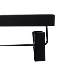 NAHANCO 21214BRCHU Wooden Skirt/Pant Hanger in Low Gloss Black Finish with Black Hardware - Home Use (Pack of 25)