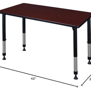 Kee 42" x 24" Height Adjustable Classroom Table - Mahogany