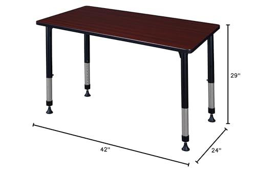 Kee 42" x 24" Height Adjustable Classroom Table - Mahogany