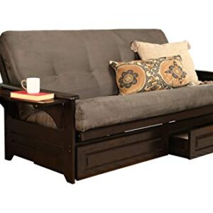 Kodiak Furniture Phoenix Frame with Suede Fabric Mattress in Espresso/Gray