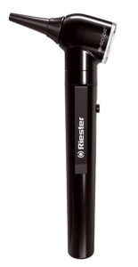 riester e-scope otoscope fiber optic xl 2.5v xenon light (3.200 k), ear scope with light, aa battery handle, case included, pocket sized, black, 2111-202