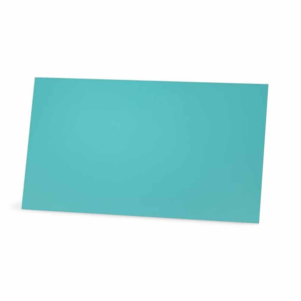 Misty Blue Place Cards - Flat or Tent Style - 10 or 50 Pack - White Blank Front Solid Color Border Placement Table Name Dinner Seat Stationery Party Supplies Occasion Event Holiday (50, Flat Style)