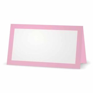 light pink place cards - flat or tent style - 10 or 50 pack - white blank front solid color border placement table name dinner seat stationery party supplies occasion event holiday (10, tent style)