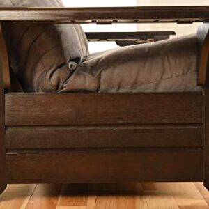 Kodiak Furniture Phoenix Frame with Suede Fabric Mattress in Espresso/Gray