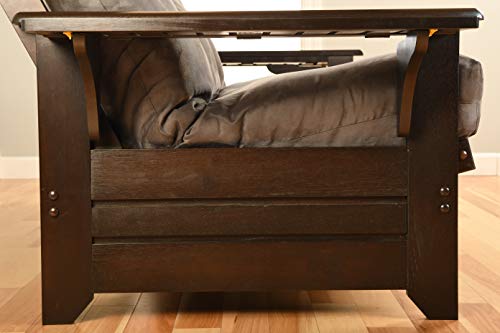 Kodiak Furniture Phoenix Frame with Suede Fabric Mattress in Espresso/Gray