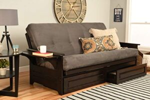 kodiak furniture phoenix frame with suede fabric mattress in espresso/gray