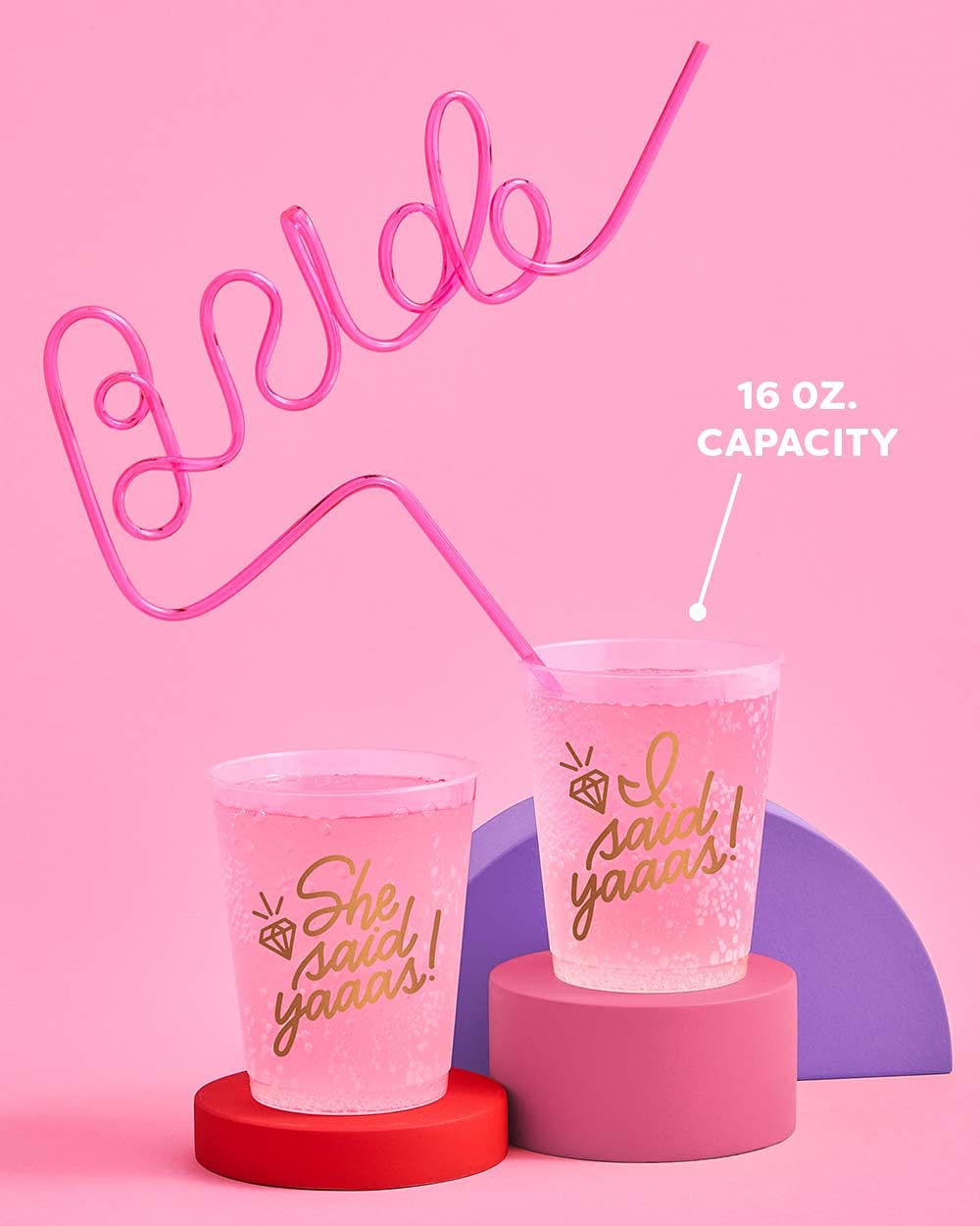 xo, Fetti Bachelorette Party Decorations She Said Yaaas! Reusable Cups - 16 Frost Flex Cups | Gold Bridal Shower Gift, Bridesmaid Favors, I Said Yaas