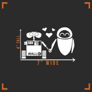 Love Wall E Decal Vinyl Sticker Auto Car Truck Wall Laptop | White| 7" x 4"