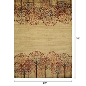 United Weavers of America Affinity Tree Blossom Area Rug - 1ft. 10in. x 3ft., Natural, Machine Made Rug with Twisted Heatset Construction, 1'10" x 3'