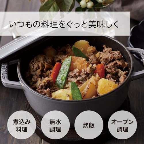 staub Wa-NABE 40501-002 Wanabe Gray S 6.3 inches (16 cm) Two-Handed Casting, Enameled Pot, Rice, Induction Compatible, Japanese Authentic Product