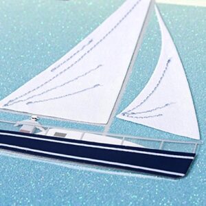 PAPYRUS Birthday Card Handmade Sailboat