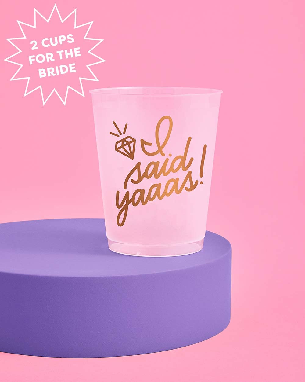 xo, Fetti Bachelorette Party Decorations She Said Yaaas! Reusable Cups - 16 Frost Flex Cups | Gold Bridal Shower Gift, Bridesmaid Favors, I Said Yaas