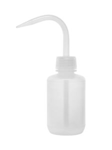 eisco wash bottle, 125ml - low density polyethylene - translucent, unbreakable - screw cap with sturdy delivery tube, leak-proof dispensing of liquids labs