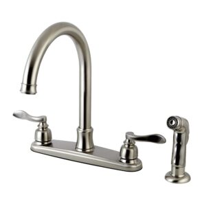 kingston brass fb7798nflsp nuwave french 8" centerset kitchen faucet, brushed nickel