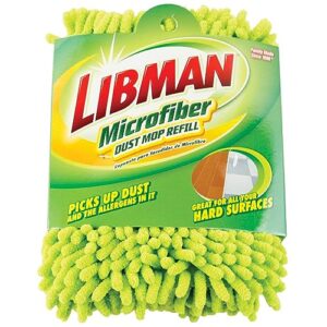 libman commercial 196 microfiber dust mop refill, microfiber, 6.5" x 18.5", yellow (pack of 6)