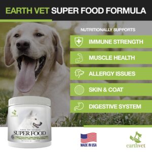 Earth Vet Super Immunity + for Dogs - Contains Organic Spirulina, Organic Chlorella, Organic Turmeric and Reishi Mushroom (60 Servings)