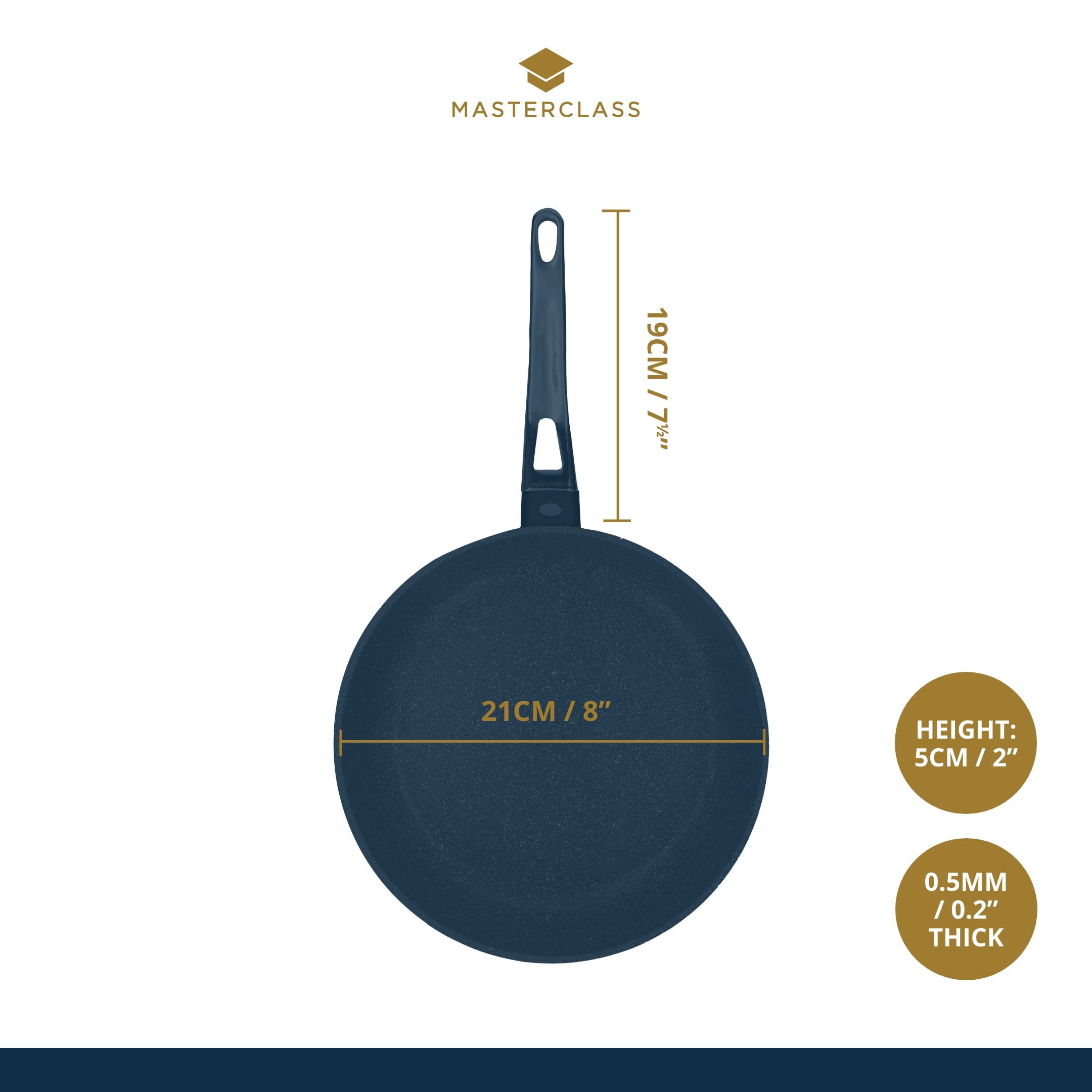 MasterClass Master Class Cast Aluminium Induction-Safe Non-Stick Frying Pan, 20 cm (8"), Grey