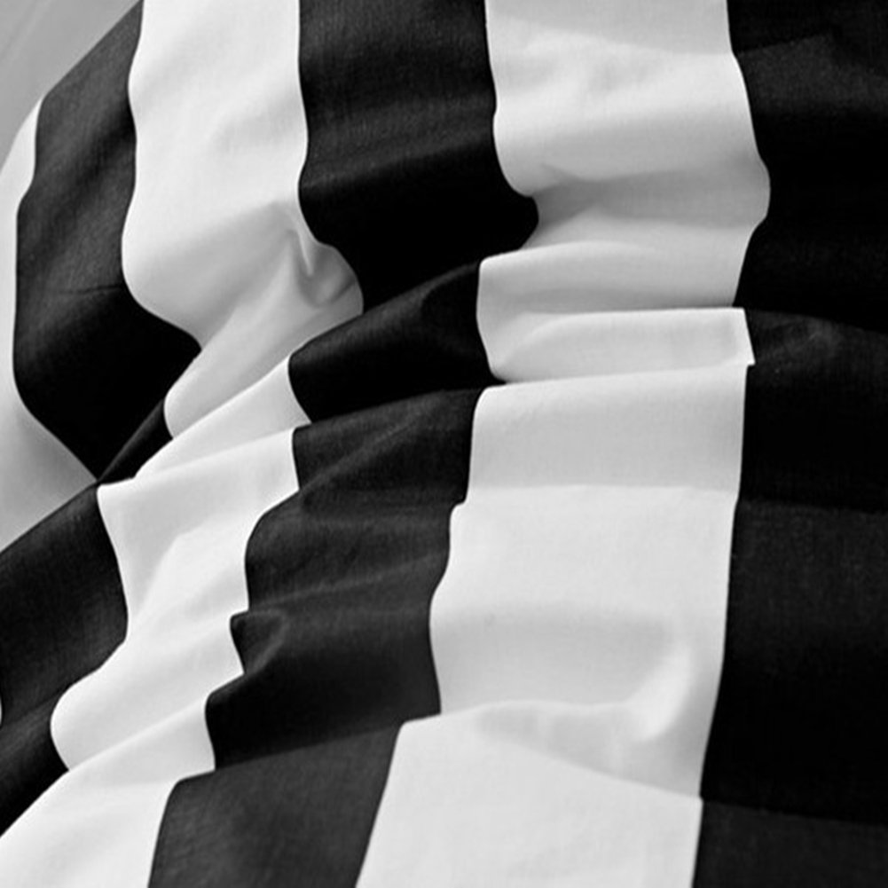 UKELER Black and White Striped Duvet Cover Set Modern Luxury Cotton Queen Bedding, 4 Pieces