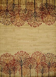 united weavers of america affinity tree blossom area rug - 1ft. 10in. x 3ft., natural, machine made rug with twisted heatset construction, 1'10" x 3'