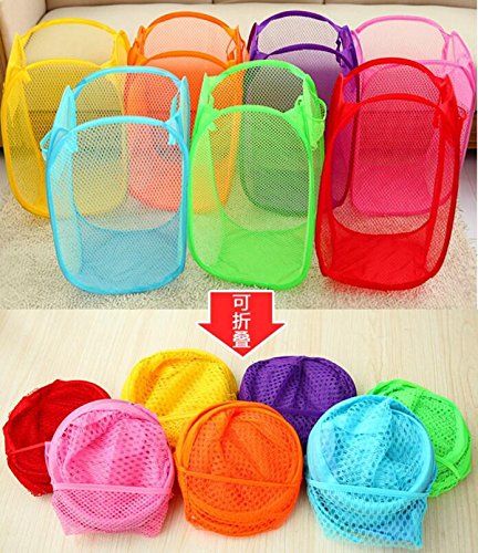 Magik 3 Pack Pop Up Folable Laundry Basket Mesh Hamper Washing Clothes Bag Storage Bin