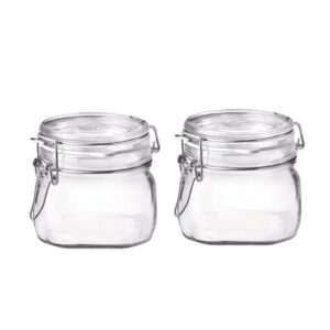 bormioli rocco fido clear glass jar with 85 mm gasket,0.5 liter (pack of 2)