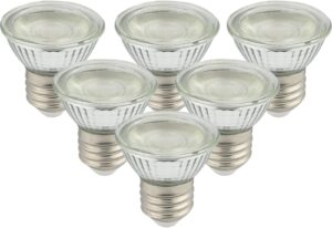 par16 led bulb short neck recessed spotlight, 5w (50w equivalent) curio cabinet light bulb, 500 lumens dimmable china cabinet light bulbs, small light bulbs 2700k warm white (pack of 6)