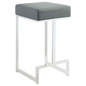 coaster home furnishings gervase square counter height stool grey and chrome