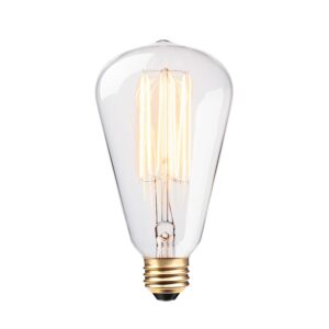 globe electric 83008 60w vintage edison s-type galeon clear glass dimmable incandescent light bulb, e26 base, 220 lumens