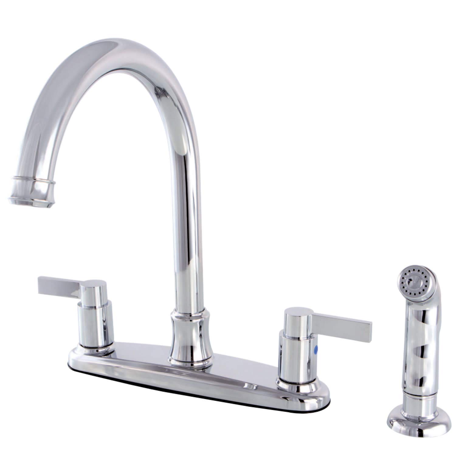 Kingston Brass FB7791NDLSP Nuvofusion 8-inch Centerset Kitchen Faucet, Chrome