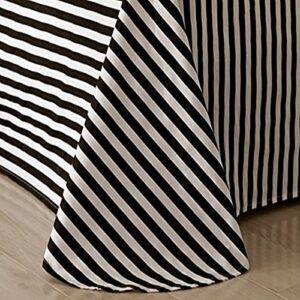 UKELER Black and White Striped Duvet Cover Set Modern Luxury Cotton Queen Bedding, 4 Pieces