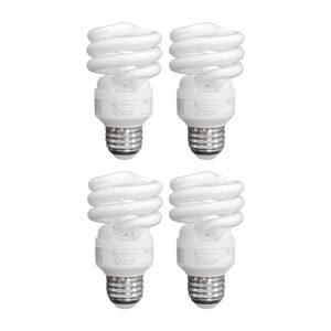 xtricity compact fluorescent light bulbs t2 spiral, e26 base, 13w (60w equivalent), 5000k daylight, 900 lumens, cfl, 120v - ul listed, (4 pack)