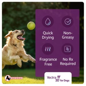 Vectra 3D for Dogs Flea, Tick & Mosquito Treatment & Prevention for Small Dogs (11 – 20 lbs) , 3 month supply