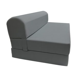 d&d futon furniture gray sleeper chair folding beds, convertible studio sofa bed, high density foam (72 x 48 x 6 in thick)