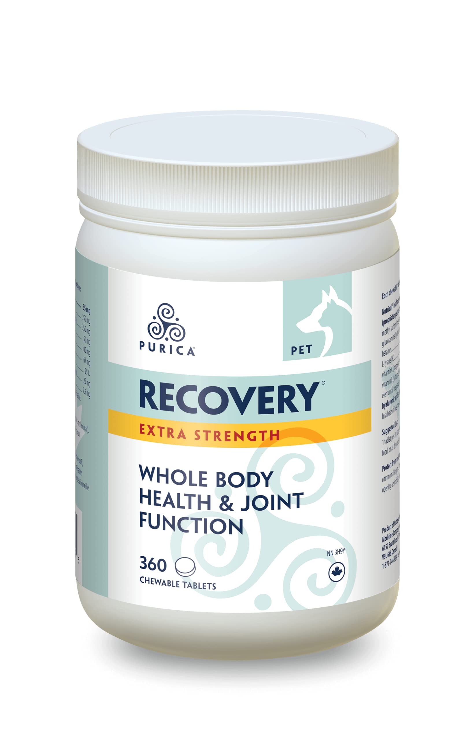 PURICA - Pet Recovery Extra Strength - Dog Supplement - Glucosamine Chews for Large & Small Breed Dogs - Hip & Joint Support - 360 Count (Pack of 1)