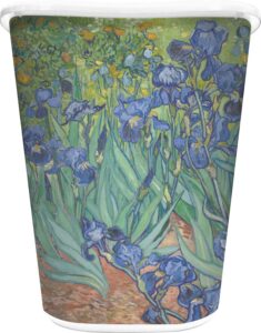 rnk shops irises (van gogh) waste basket - single sided (white)